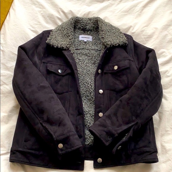 Weekday | Jackets & Coats | Weekday Faux Suede Pilelined Utility Jacket ...